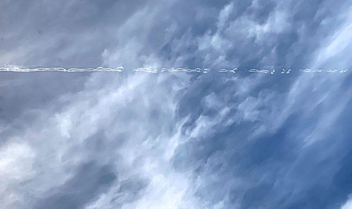 An example of Crow Instability in a contrail over San Franci…