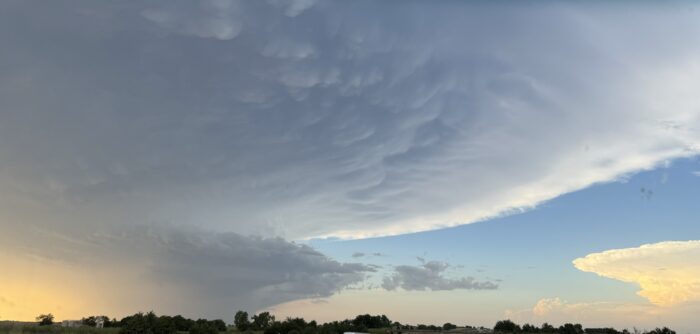 Two storm systems, one near and one far, over Perry County,