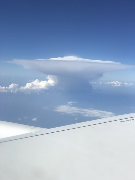 Cumulonimbus incus, also known as an anvil cloud, as viewed